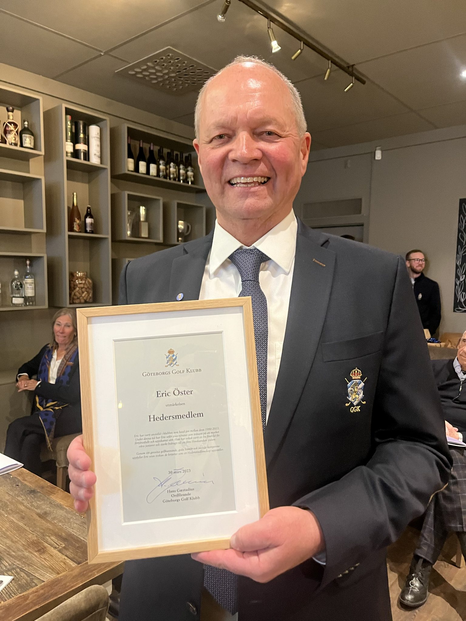 Eric Öster avtackades vid årsmötet - Göteborgs Golf Klubb